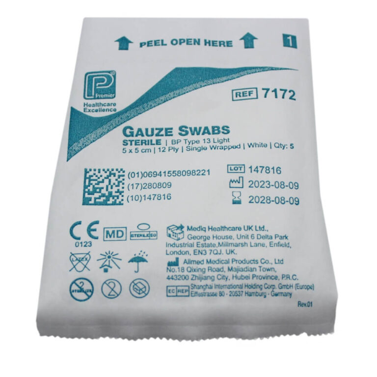 Premier Sterile Gauze 12 Ply Swabs 5 × 5 cm | Medulla Supplies