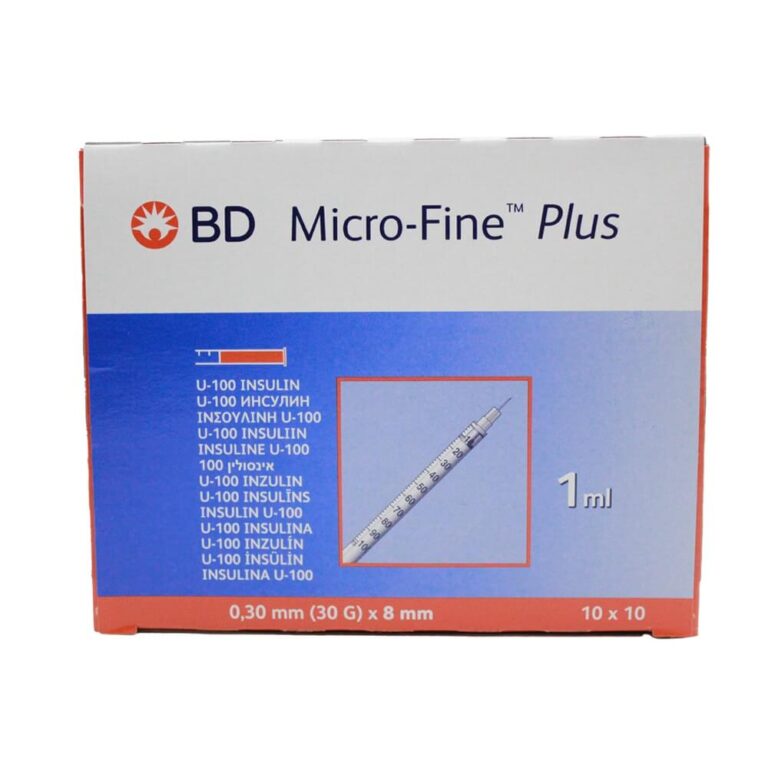 BD Micro Fine+ 1ml Insulin Syringe & Needle 30g x 8mm (Box of 200 ...