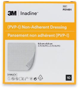 3M Inadine Non-Adherent PVP-I Dressing 9.5 cm x 9.5 cm Box of 10 ...