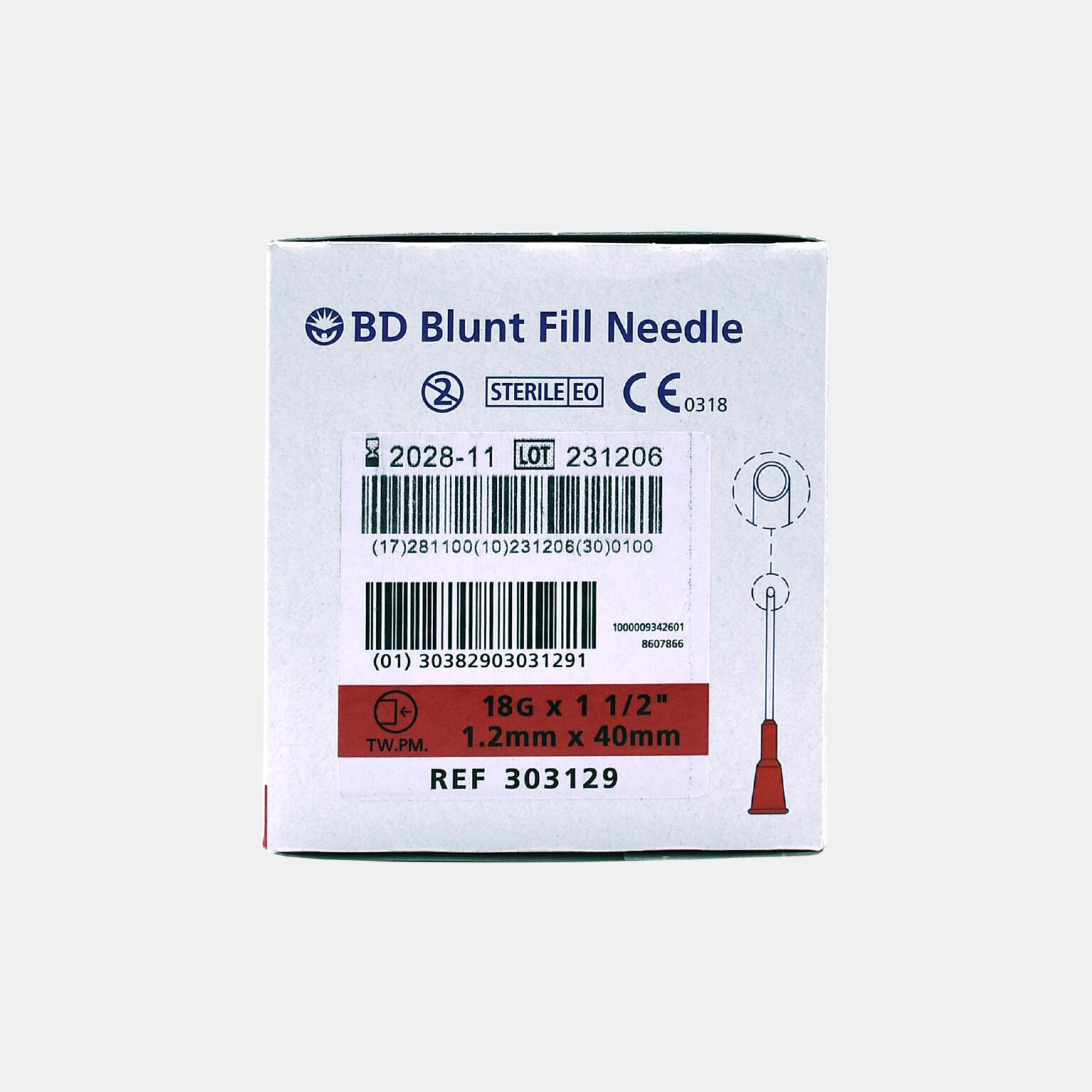 BD Blunt Fill Safety Draw‑up Needle 18 G x 40 mm Pack of 100 | Medulla ...